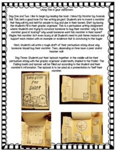 Monster for Sale! A Persuasive Writing Project - Teresa Kwant